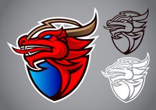 Dragon Football Logo Vector Emblem Stock Vector - Illustration of ...