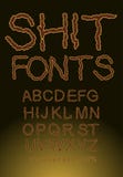 Poop Font. Brown Alphabet Of Turud. ABC Shit. Set Of Letters Fro Stock ...