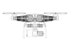 RC Quadcopter Drone Blueprint Stock Illustration - Illustration of ...