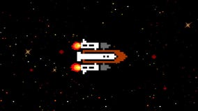 Old Arcade 1980's Spaceship Of A Retro Video Game On A Green Screen ...