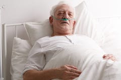 Old Man Sick Hospital Bed Stock Photos - Royalty Free Pictures