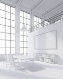 White Meeting Room - Side View Stock Image - Image: 569781