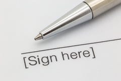 Pen Sign Here Signature Line Contract Agreement Stock Illustration ...