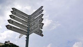 Many ways to go stock image. Image of sign, cloudscape - 3195145