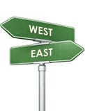 Directional Sign East West Stock Illustration - Image: 61769437
