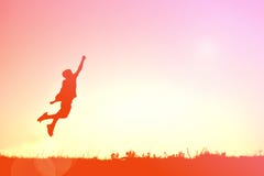 Flying Family Silhouette Royalty Free Stock Photos - Image: 3560928