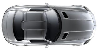 Silver car - top view stock photo. Image of white, glossy - 38720086