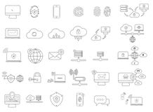 Internet simple icons set stock vector. Image of network - 24311855