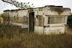 Dilapidated house trailer stock image. Image of abandoned - 34556331