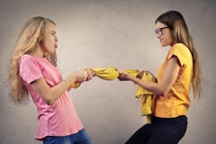 Sisters Fighting Over Ball Royalty Free Stock Images - Image: 5885399