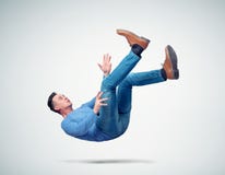 Casual Man Screaming And Falling Stock Photo - Image of falling ...