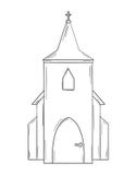 Skizze der Kirche stock abbildung. Illustration von christentum - 53095504
