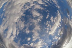 Sky Through The Fisheye Lens. Stock Image - Image of stretch, become ...