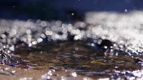 Water Dripping Into A Puddle Stock Video Footage - Video of background ...