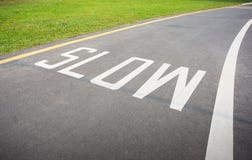 Road Safety Markings - Slow Stock Photo - Image of white, black: 31727404