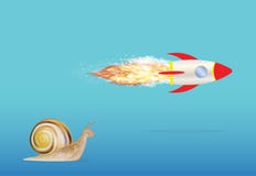 Rocket Snail With Clipping Path Stock Illustration - Illustration of ...