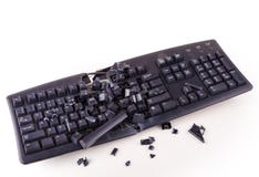 Keyboard Smashed By Angry User Stock Image - Image of break, anger ...