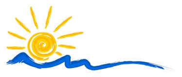 Logotipo de Sun en el mar ilustración del vector. Ilustración de ...