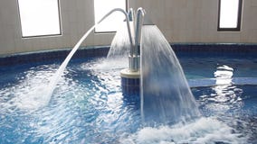 Spa Hydrotherapy Waterfall Jet Swimming Pool Water Stock Footage ...