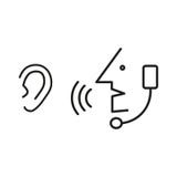 Speak and listen symbol stock vector. Illustration of background - 42056097