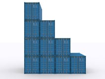 Stacked Shipping Container stock illustration. Illustration of isolated ...