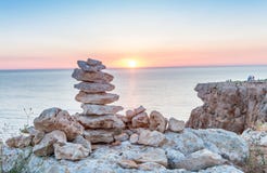 Stacked stones and sunset stock image. Image of closeup - 37940719
