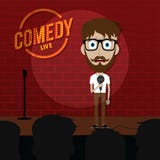 Stand-up comedy stage stock illustration. Illustration of standing ...
