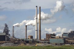 Steelmaking Ladles On Crane Hanging On Steel Mill Stock Photo - Image ...