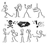 Stick Man Stick Figures Angry Bad-tempered Upset Stock Vector ...