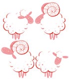 Stylized Ram, Sheep, Lamb Outline Graphic Logo Template Stock Vector ...