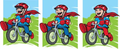 Superhero On A Bicycle Comic Book Vector Stock Vector - Illustration of ...