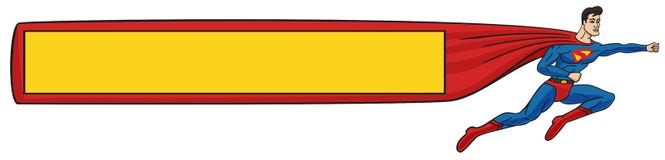 Superman With A Banner Over The City. Stock Vector - Illustration of ...