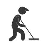Stick figure with a broom stock vector. Illustration of cleanliness ...