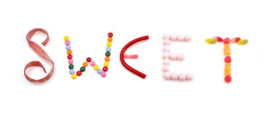 Sweet word made with food. stock vector. Illustration of food - 50284882