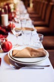 Table Set For Wedding Or Another Catered Event Dinner Stock Image ...