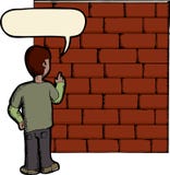 Man Talking To A Brick Wall Stock Vector - Illustration of illustration ...