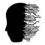 Techno Human Head Vector Logo Concept Illustration. Creative Idea Sign ...