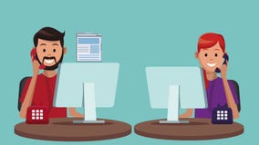 Customer Service And Call Center HD Animation Stock Video - Video of ...