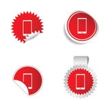 Red Sticker Mobile Phone Icons Stock Vector - Illustration of commerce ...