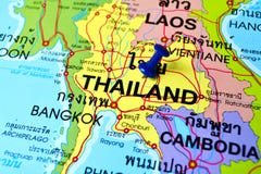 Map of Thailand stock vector. Illustration of detailed - 8983853