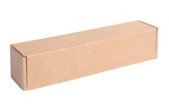 Closed Thin Cardboard Box On White Stock Photo - Image: 14844844