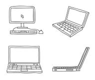 Old Computer Desktop Line Art Illustration Stock Illustration ...