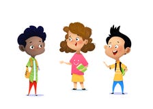 Three cute kids talk stock vector. Illustration of expressions - 7986251