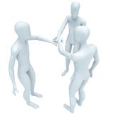 Team Of Three 3D Men Teamwork Concept Stock Illustration - Illustration ...