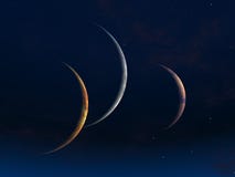 Three moons stock illustration. Illustration of rocky - 34205794