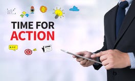 Time For Action Act Now New Start Stock Illustration - Illustration of ...