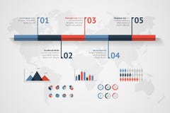 Timeline Vector Infographic. World Map Stock Vector - Image: 50992813
