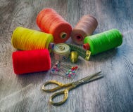 Tailor Instruments And Pattern Cutting Of Clothes Stock Image - Image ...