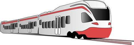 Train Moving Fast On Rail-tracks Stock Illustration - Illustration of ...