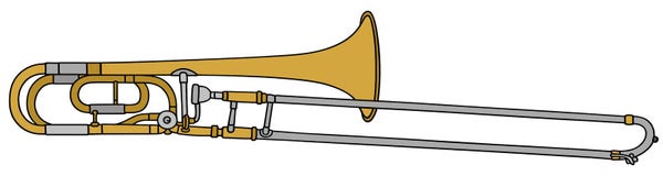 Cartoon Trombonist. Musician Playing A Trombone. Stock Vector - Image ...